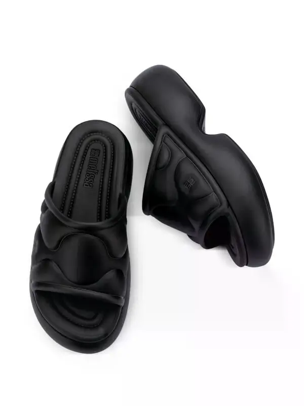 Melissa Puff Platform Slides - Black
