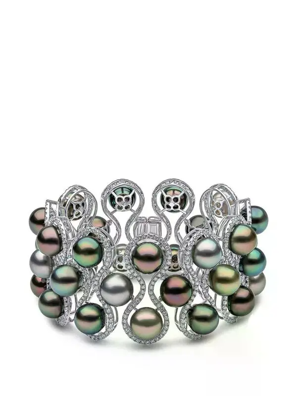 Yoko London Diamond And Tahitian Pearl Bracelet - Silver