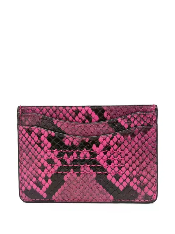 GANNI Snake-effect Logo Cardholder