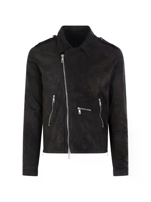 GIORGIO BRATO Zipped Leather Biker Jacket