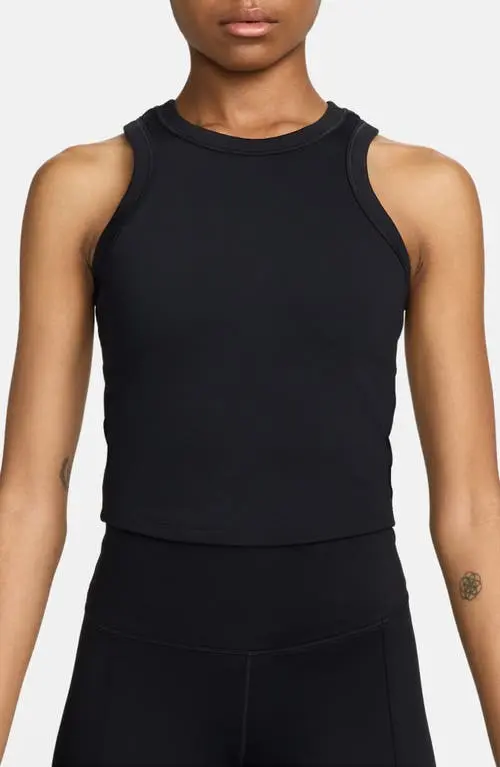 Nike One Fitted Dri-fit Cropped Tank Top - 010 010 Black/black