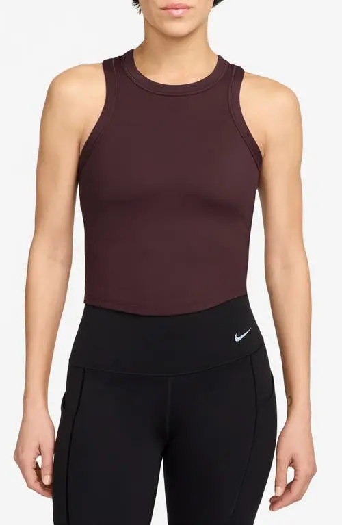 Nike One Fitted Dri-fit Cropped Tank Top - Burgundy Crush