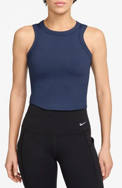 Nike One Fitted Dri-fit Cropped Tank Top - Midnight Navy