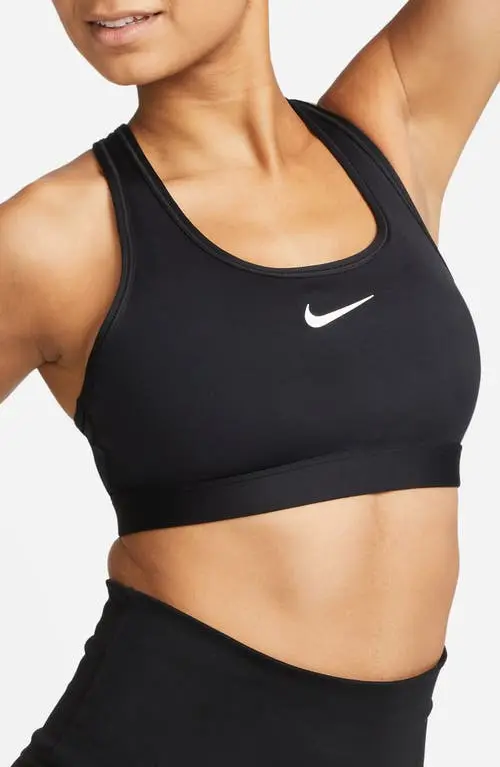 Nike Dri-fit Swoosh Support Padded Sports Bra - 010 Black/white