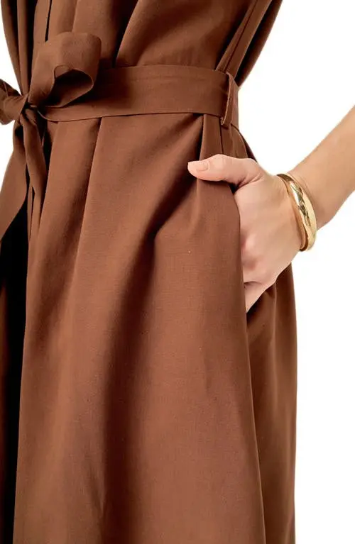 English Factory Belted Short Sleeve Shirtdress