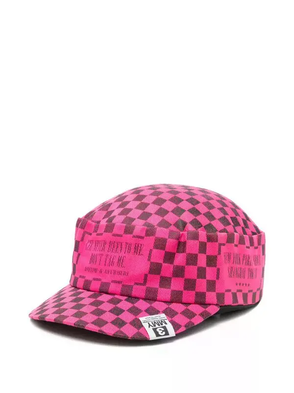 Mihara Yasuhiro Check-patterned Cap - Pink