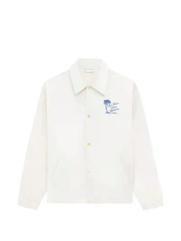 Drole De Monsieur Buttoned Graphic Shirt Jacket - White