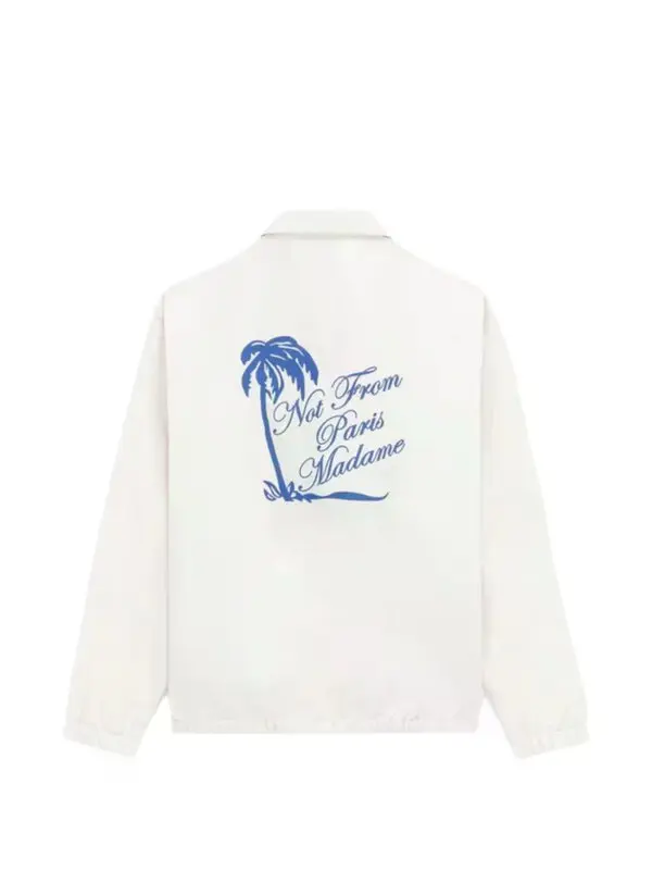 Drole De Monsieur Buttoned Graphic Shirt Jacket - White