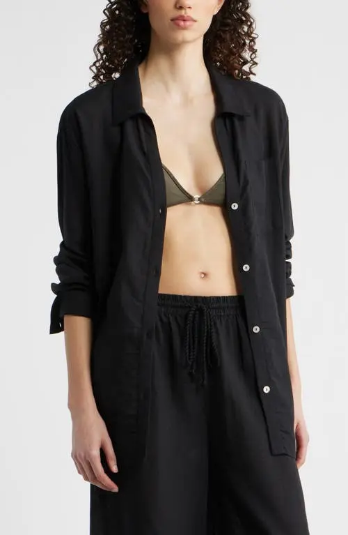 Nordstrom Cover-up Shirt - Black