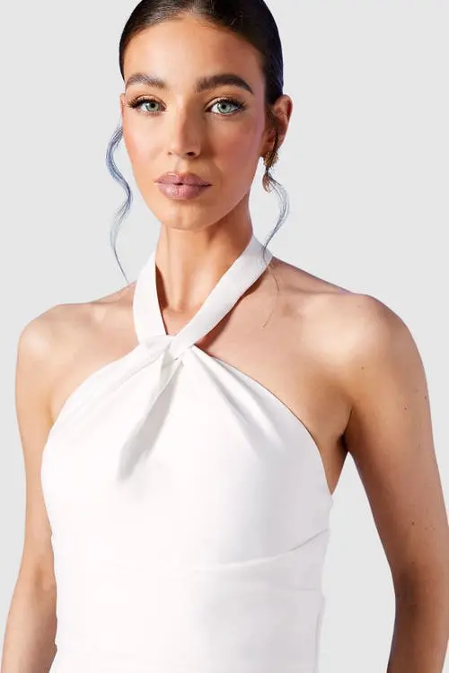 Coast Satin Halterneck Maxi Dress With Bow Detail