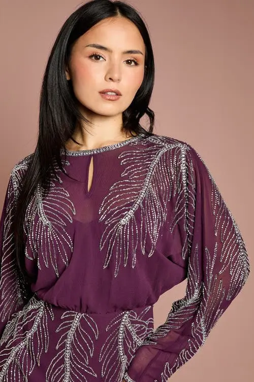 Coast Petite Feather Embellished Mini Dress - Red