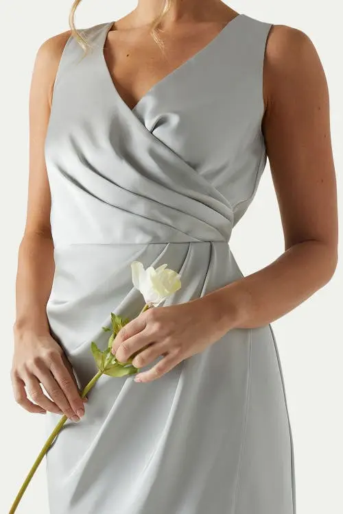 Coast Satin Bridesmaid Dress - Sage
