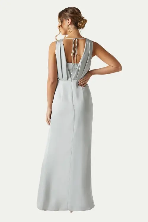 Coast Satin Bridesmaid Dress - Sage