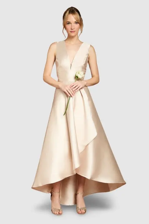 Coast Plunge Waterfall Maxi Dress - Champagne