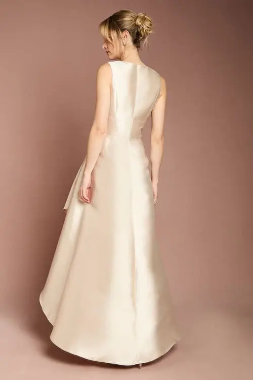 Coast Plunge Waterfall Maxi Dress - Champagne