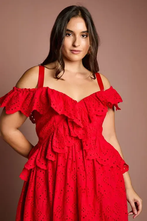 Coast Plus Broderie Midi Dress