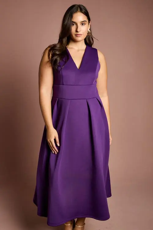 Coast Plus V-neck Plunge Midi Dress