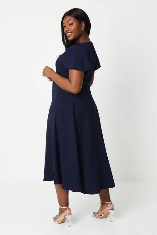Coast Plus V Neck Ponte Midi Dress