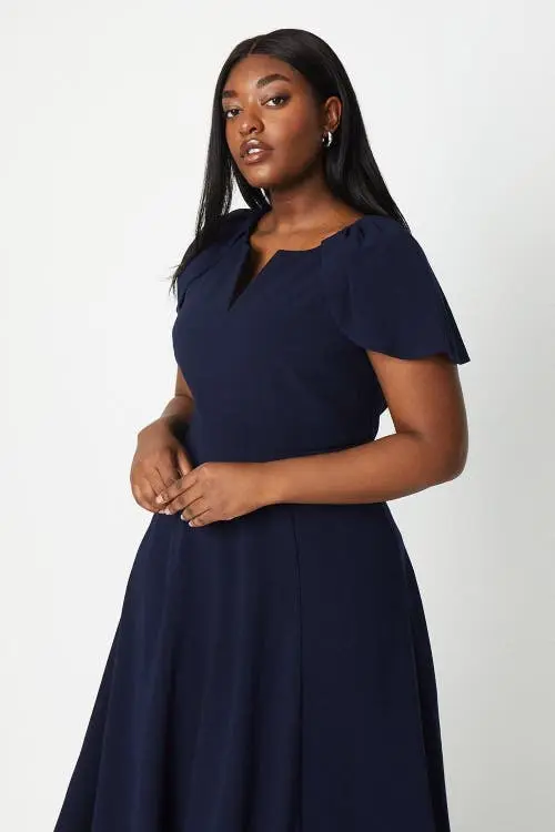 Coast Plus V Neck Ponte Midi Dress