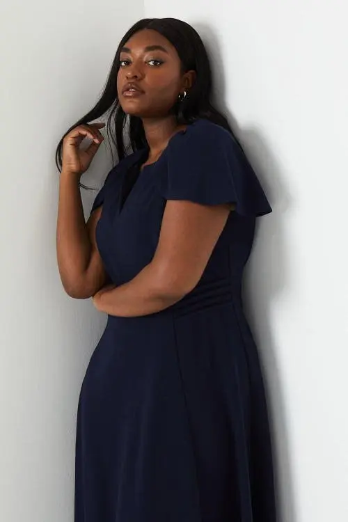 Coast Plus V-neck Ponte Midi Dress