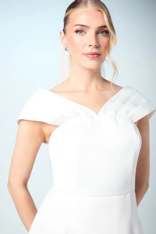 Coast Bardot Satin Bridal Mini Dress