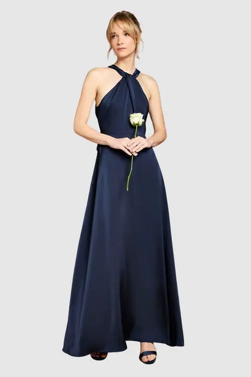 Coast Honoured Twist Halterneck Maxi Dress - Navy