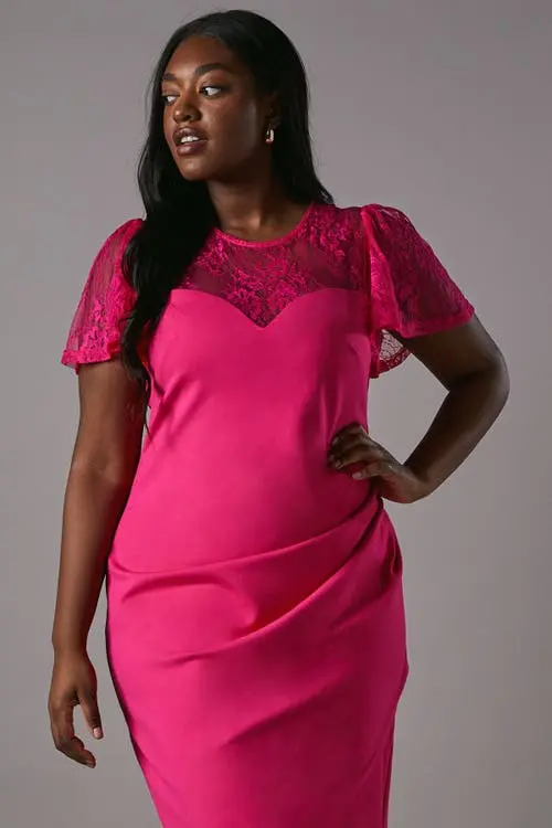 Coast Plus Lace Panel Midi Dress