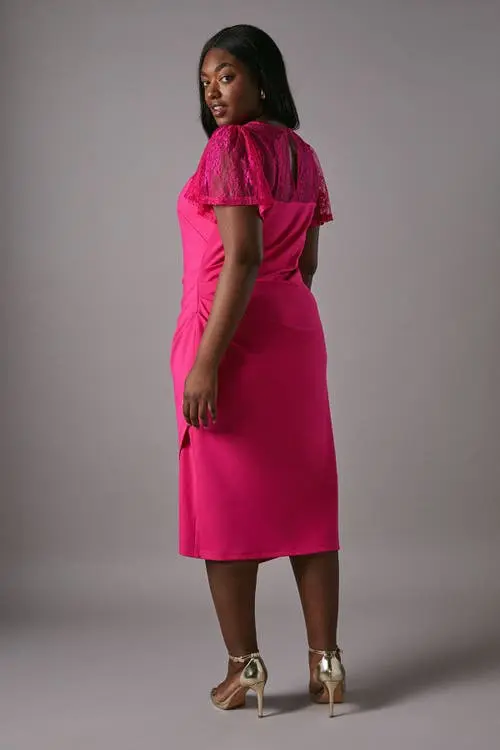 Coast Plus Lace Panel Midi Dress