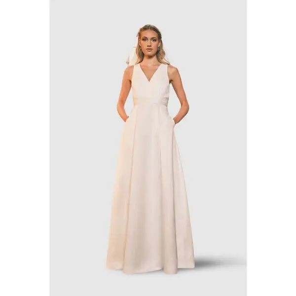 Coast Satin Plunge Maxi Wedding Dress - Ivory