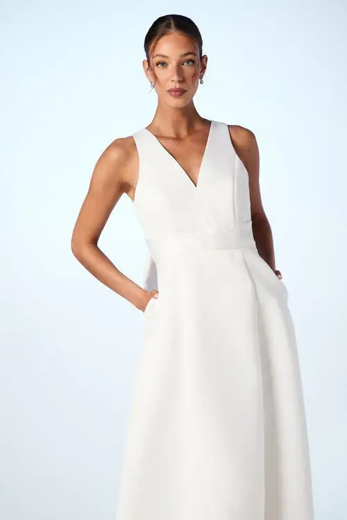 Coast Satin Plunge Maxi Wedding Dress
