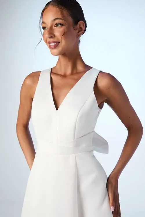 Coast Satin Plunge Maxi Wedding Dress