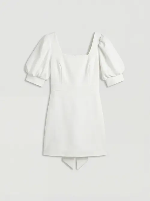 Coast Taffeta Puff Sleeve Bow Back Mini Dress