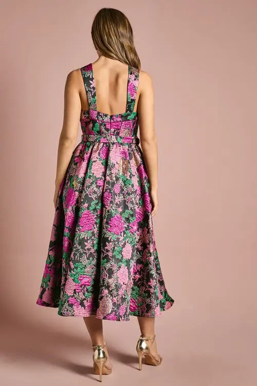 Coast Jacquard Corset Midi Dress