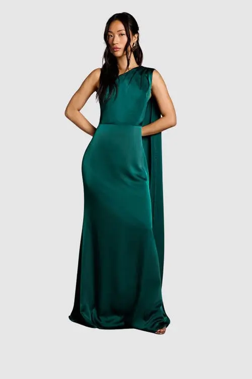 Coast One Shoulder Maxi Dress - Emerald