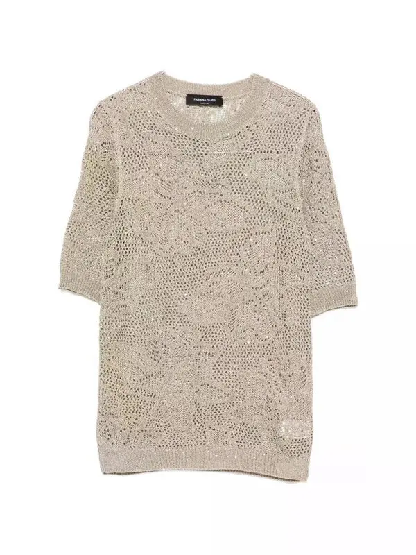 Fabiana Filippi Open-knit T-shirt - Neutrals
