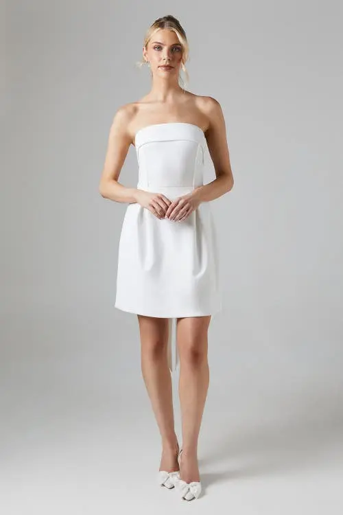Coast Bow Back Bandeau Bridal Mini Dress