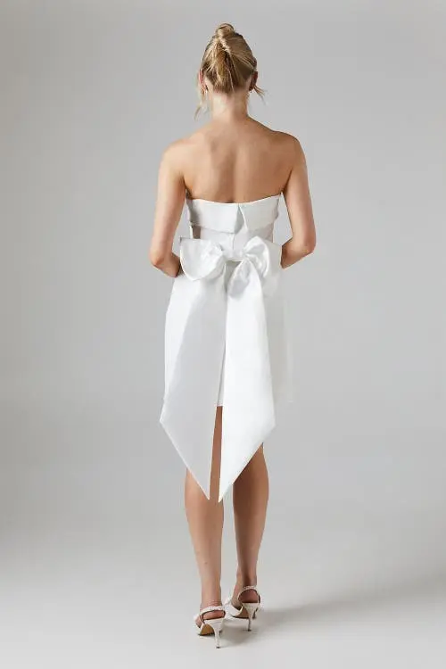 Coast Bow Back Bandeau Bridal Mini Dress