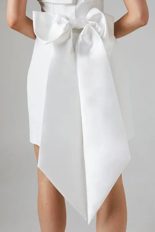 Coast Bow Back Bandeau Bridal Mini Dress