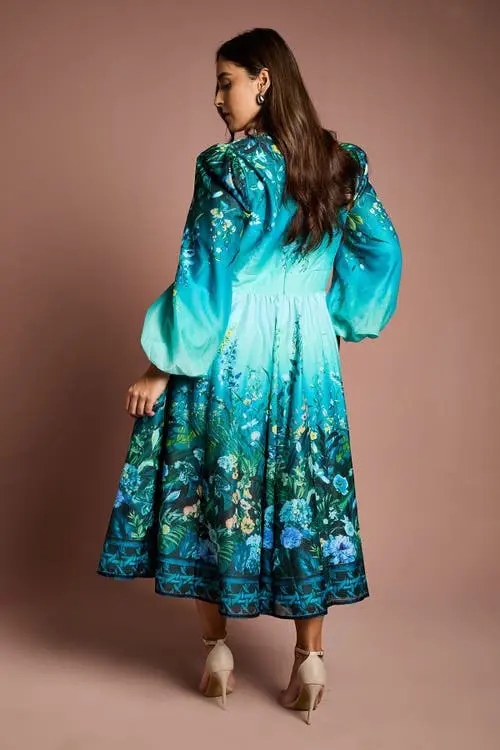 Coast Plus Placement Print Organza Midi Dress