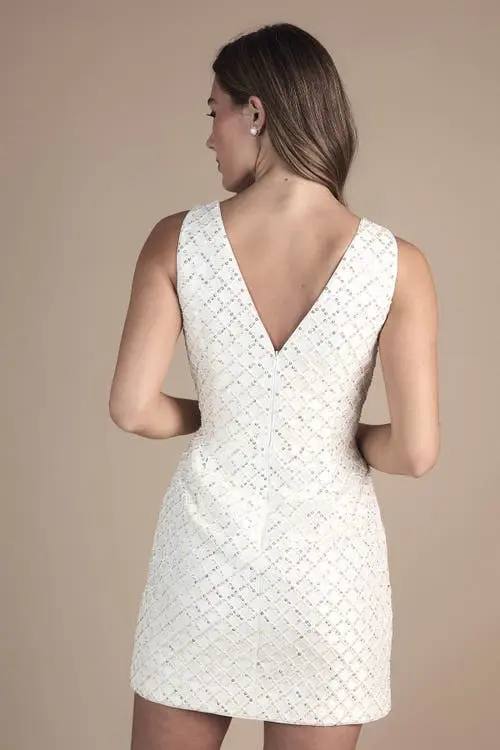 Coast Sleeveless Embellished V-neck Mini Dress