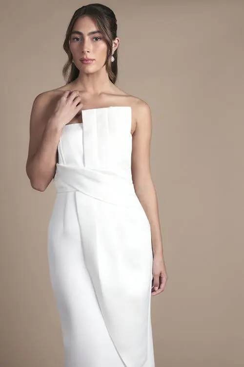 Coast Strapless Bow Wedding Maxi Dress