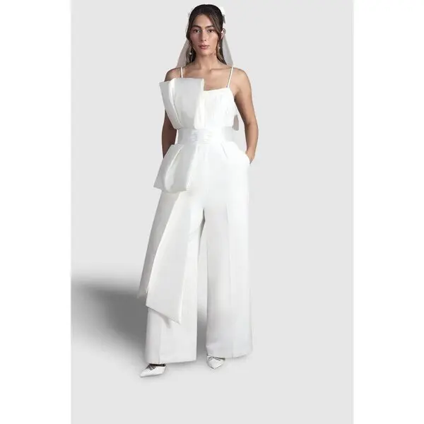 Coast Strapless Bow Wide Leg Jumpsuit - Ivory