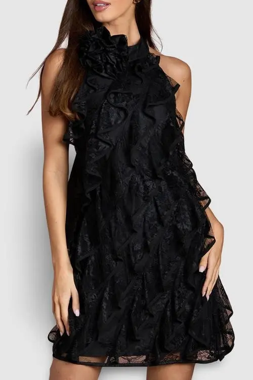 Coast Lace Frill Mini Dress