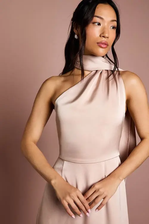 Coast Satin One Shoulder Maxi Dress