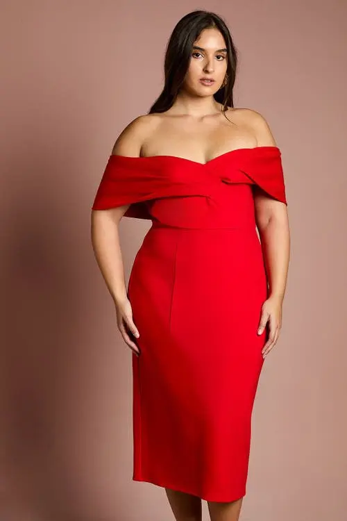 Coast Bardot Ponte Midi Dress