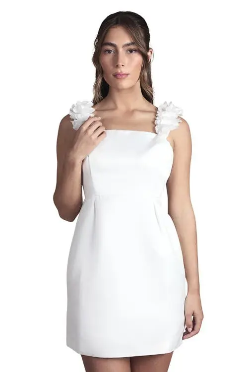 Coast 3d Floral Bardot Bridal Mini Dress - Ivory