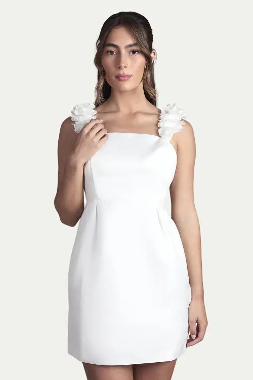 Coast 3d Floral Bardot Bridal Mini Dress - Ivory
