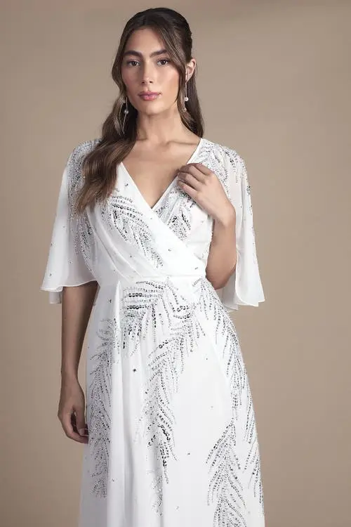 Coast Angel Sleeve Embellished Maxi Wedding Dress