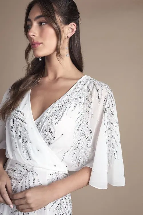 Coast Angel Sleeve Embellished Maxi Wedding Dress