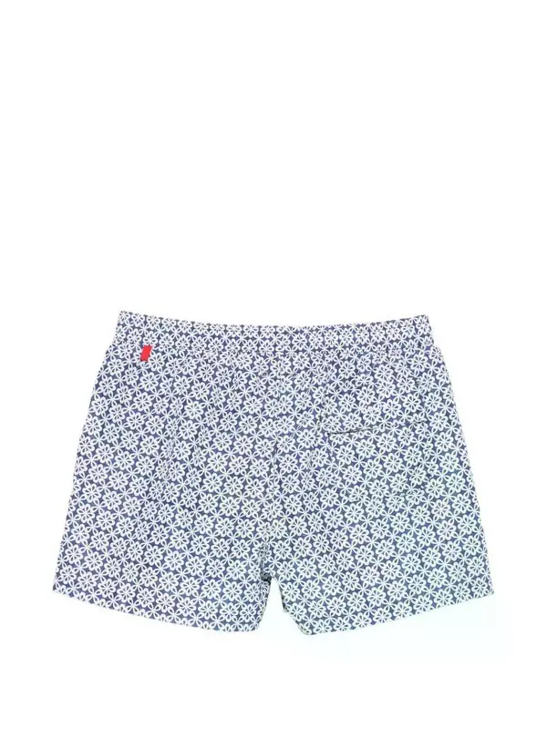 Kiton Floral-print Swim Shorts - Blue